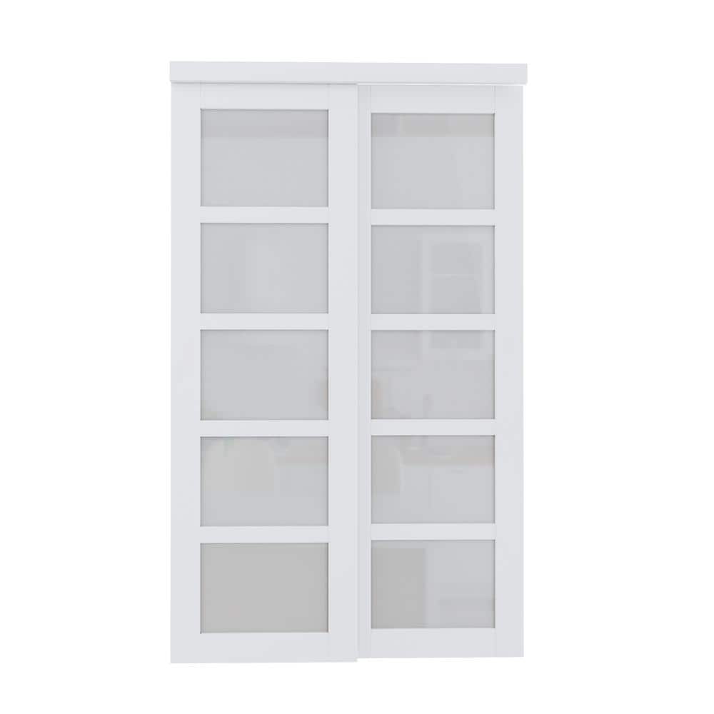 Reviews for ARK DESIGN 48 in. x 80 in. 5 Lite Tempered Frosted Glass ...