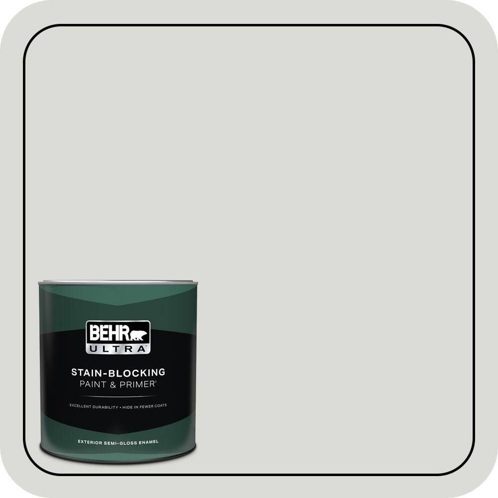 BEHR ULTRA 1 qt. #BWC-29 Silver Feather Semi-Gloss Enamel Exterior ...