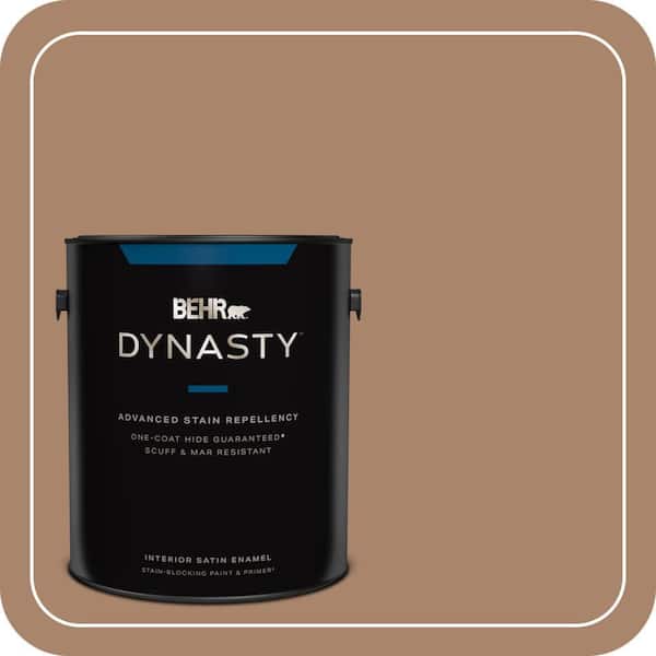 BEHR DYNASTY 1 gal. #S220-5 Nutshell One-Coat Hide Satin Enamel ...