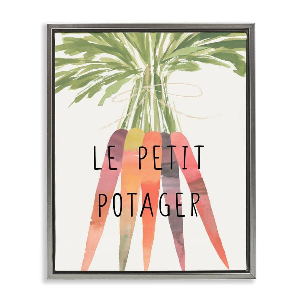Stupell Industries Vegetable Garden Phrase by Annie Warren Gray Floater Frame Food Graphic Art ...