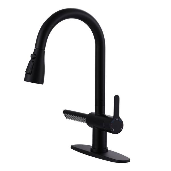 ALEASHA 3-Mode Single Handle Stainless Steel Pull Down Sprayer Kitchen ...