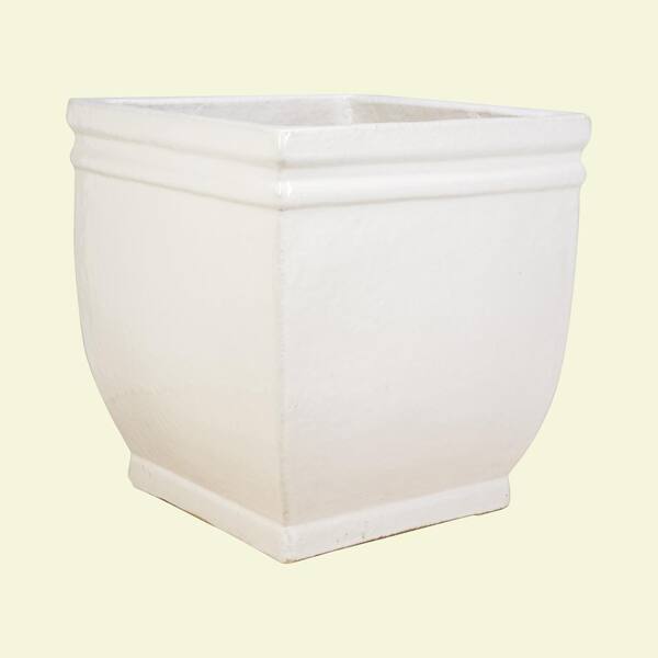 14 in. White Ceramic Charleston Square GGC-9185B-W - The Home Depot