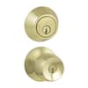 Defiant Brandywine Polished Brass Entry Knob and Double Cylinder ...