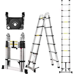 Angel Sar 12.5 ft. 330 lbs. Aluminum Telescoping Ladder, Extension ...