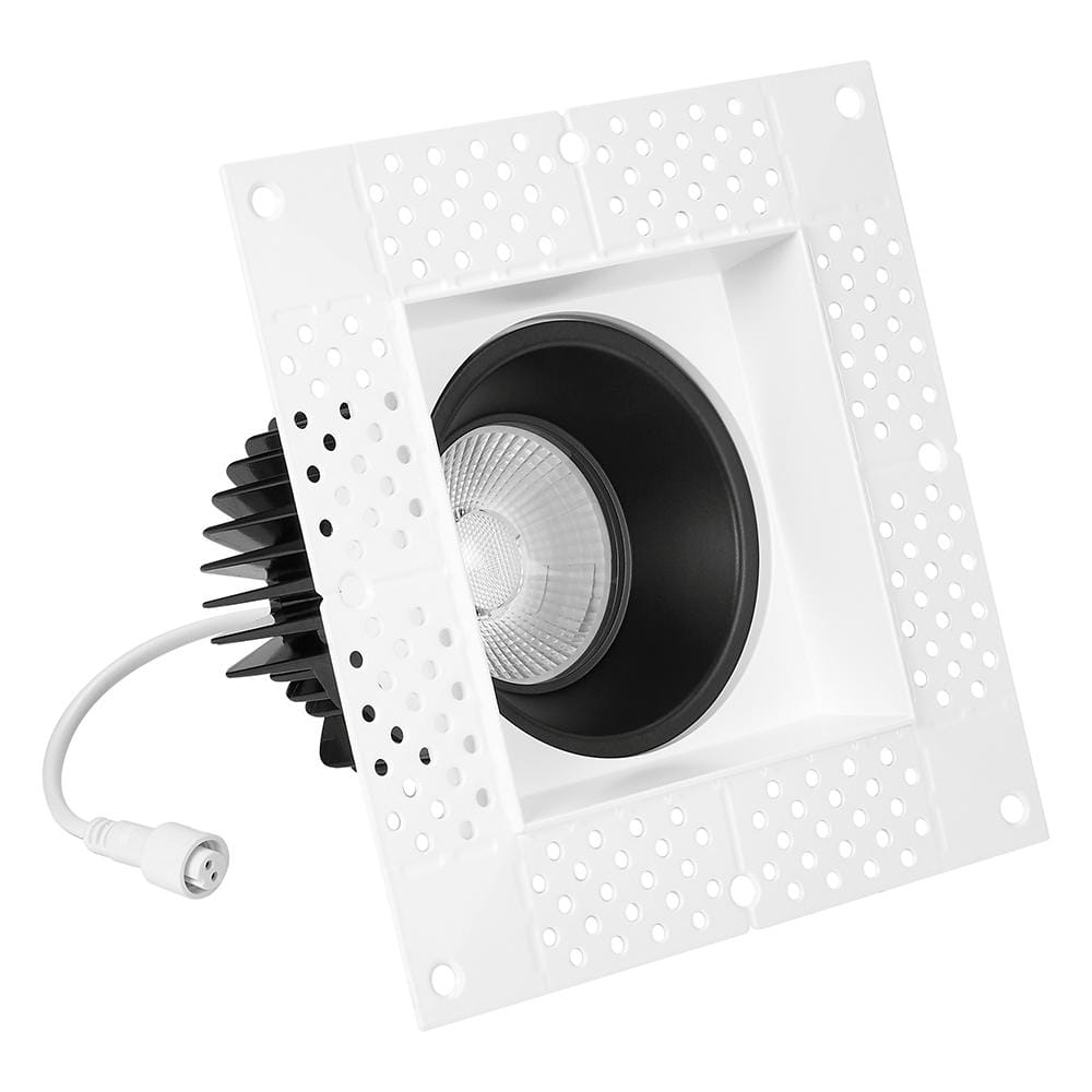 Maxxima 4 in. Trimless Slim Square Recessed Anti-Glare LED Downlight ...