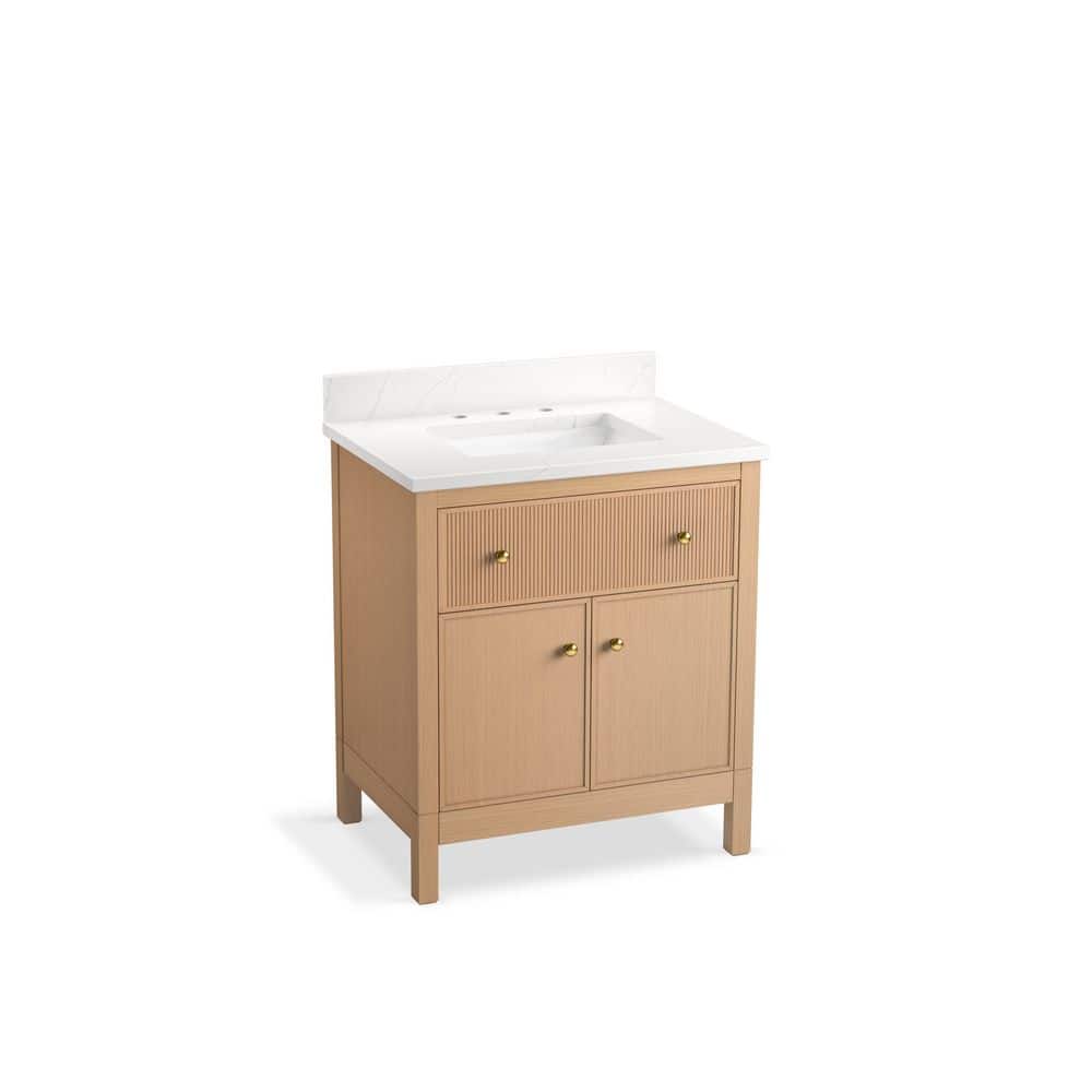 KOHLER Malin by Studio McGee 30 in. White Oak Bath Vanity with Bianco ...