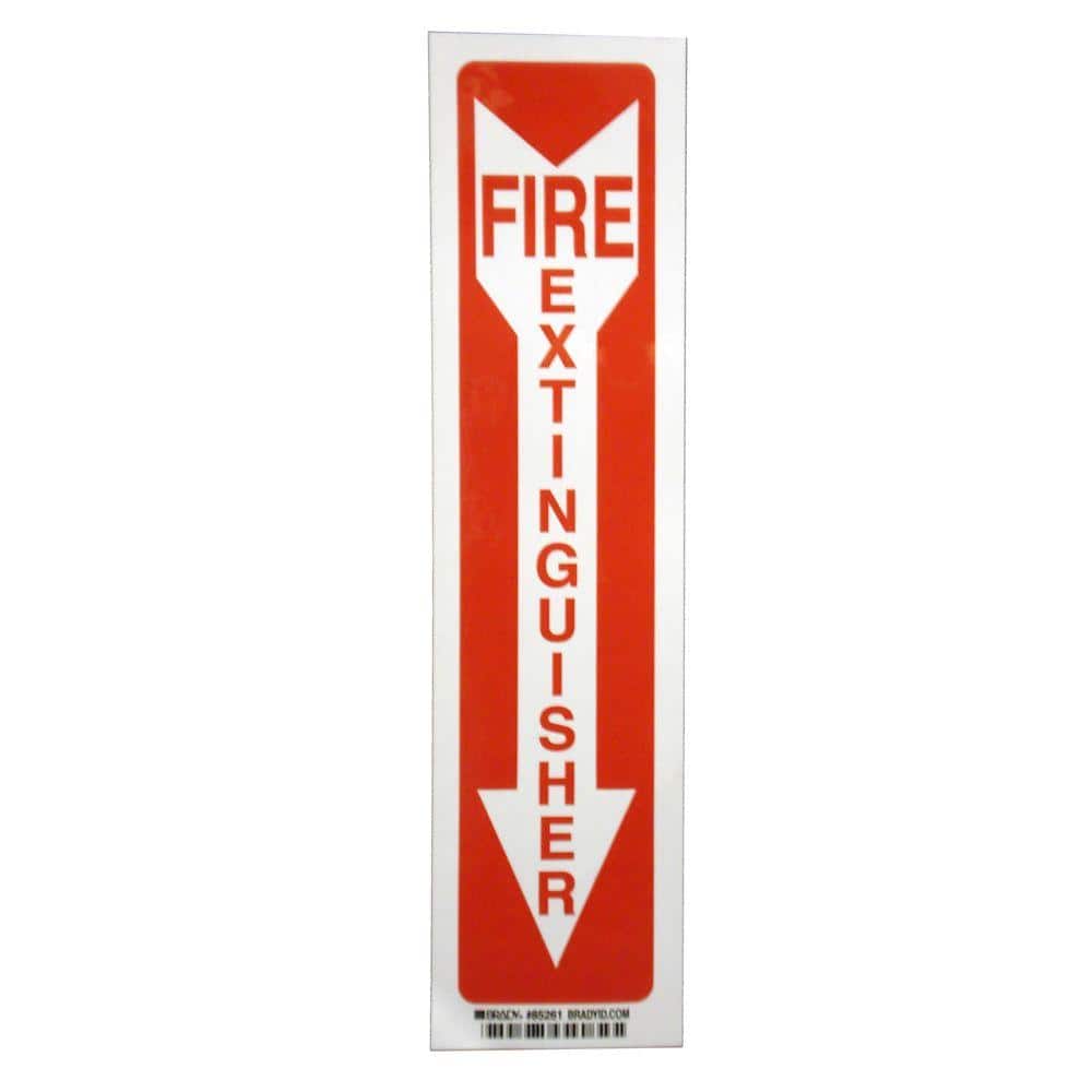 Brady 14 in. x 3-1/2 in. Fiberglass Fire Extinguisher Sign 47039 - The ...