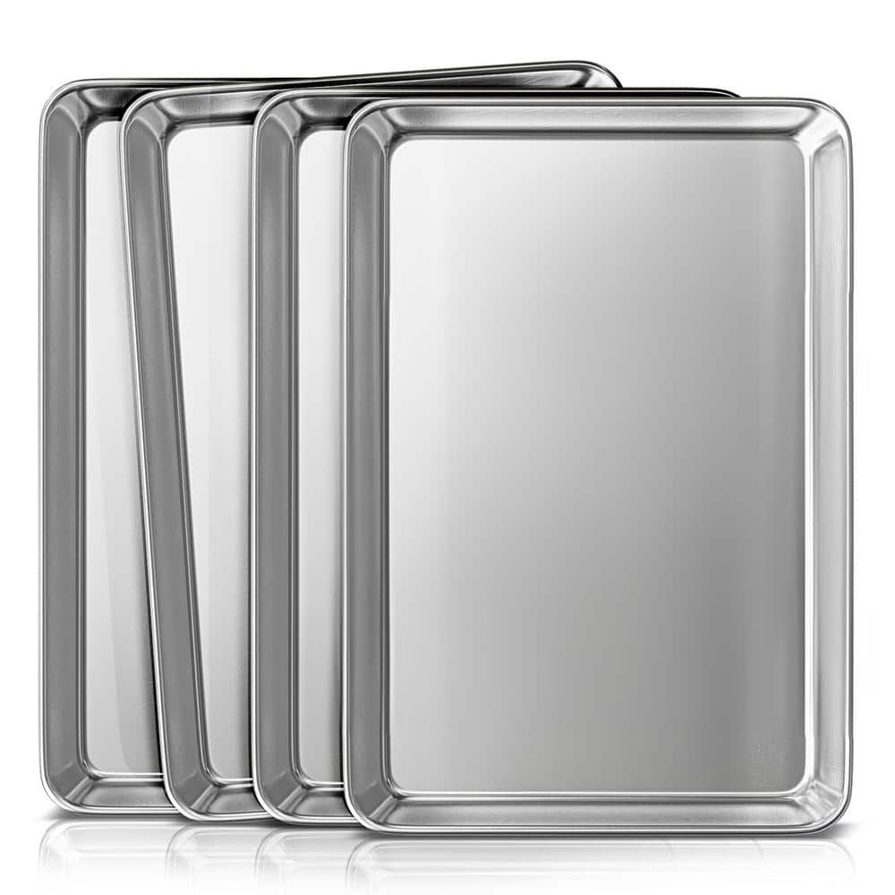 EATEX 4-Piece Set Aluminum Large Baking Sheet Pan, Steel Nonstick ...