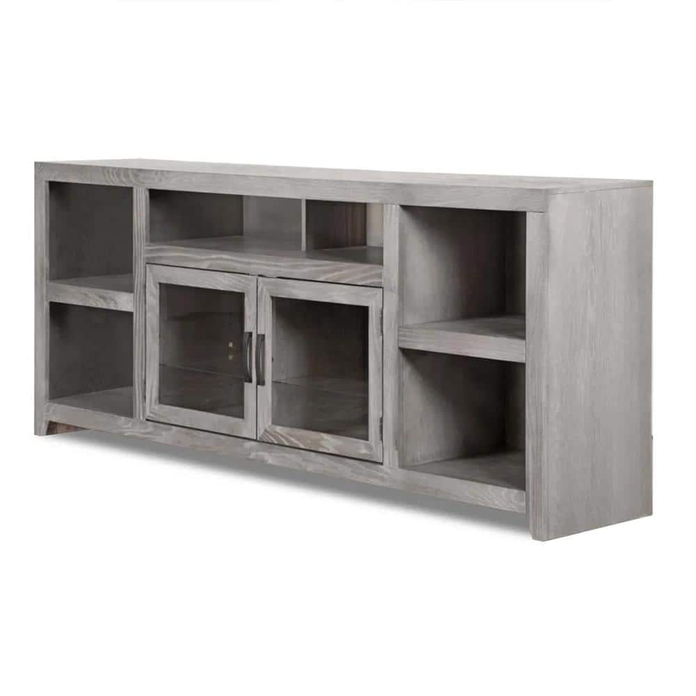 Bridgevine Home 85 in. Fully Assembled Driftwood TV Stand, Fits TV's up ...