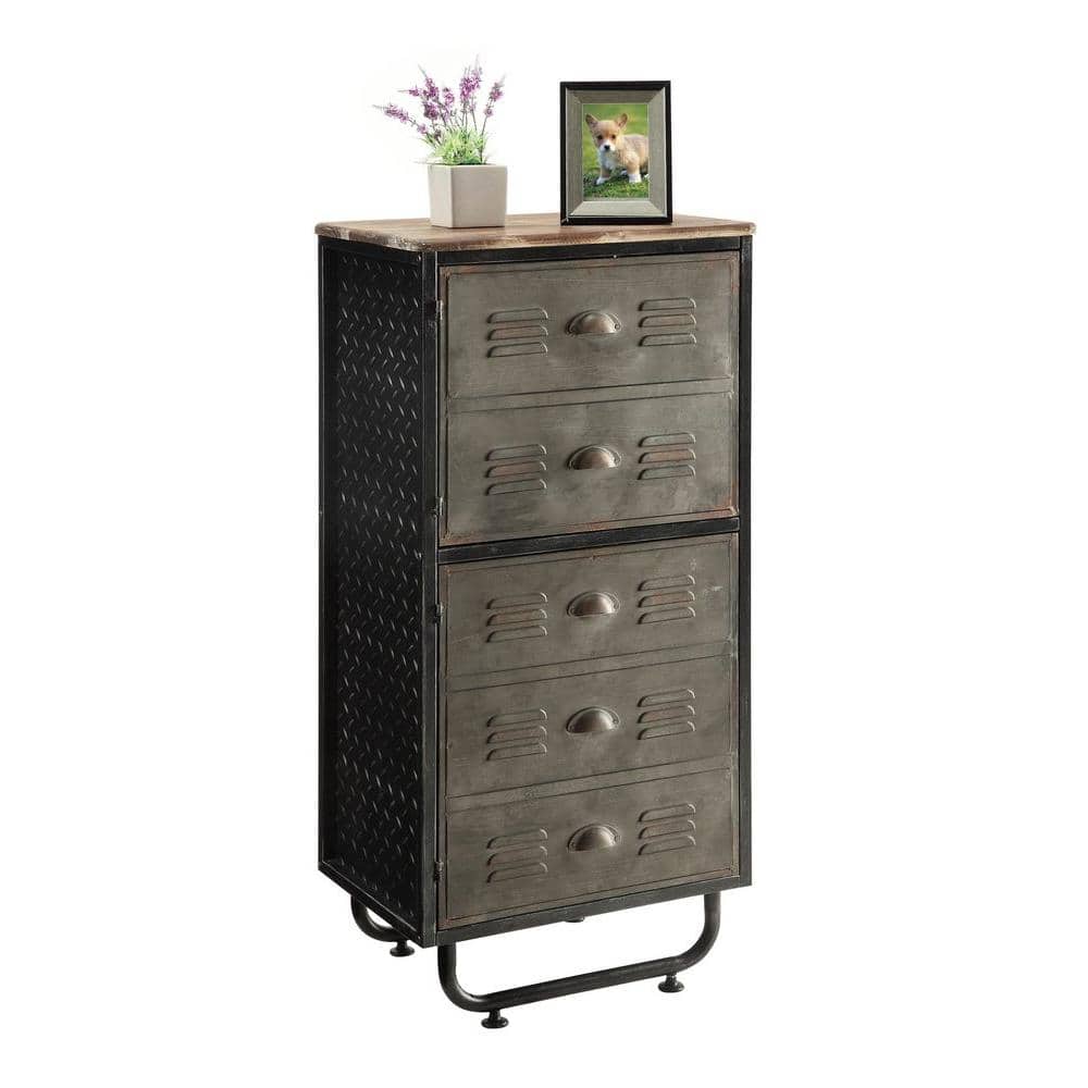 4D Concepts Locker Room Black and Gray 2-Door Bookcase 140209 - The ...