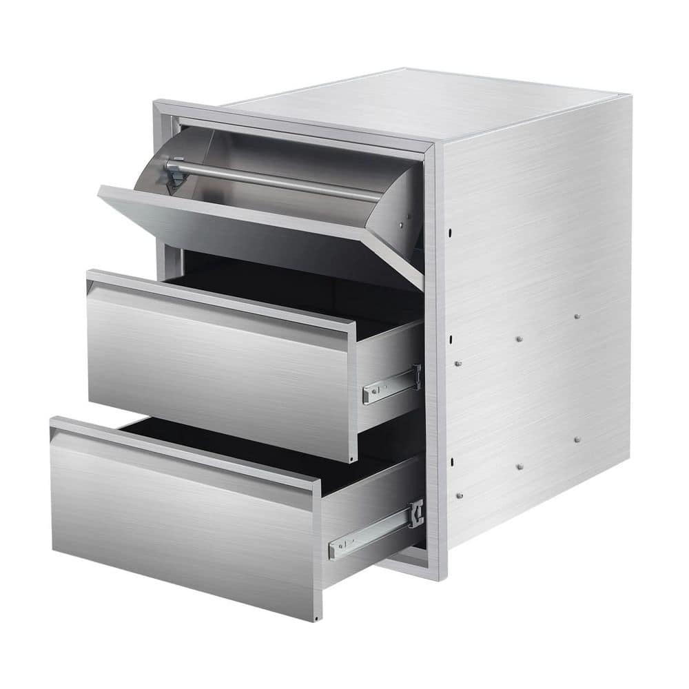 Garvee Outdoor Kitchen Drawers, 16 W x 21 H x 23 D in. Triple BBQ ...