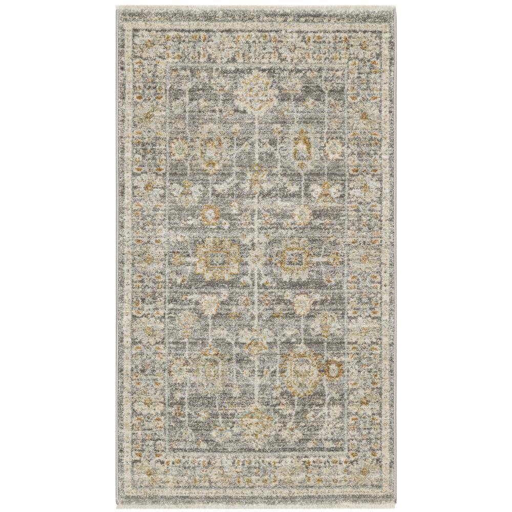 Nourison Oases Grey 3 ft. x 5 ft. Distressed Traditional Area Rug ...
