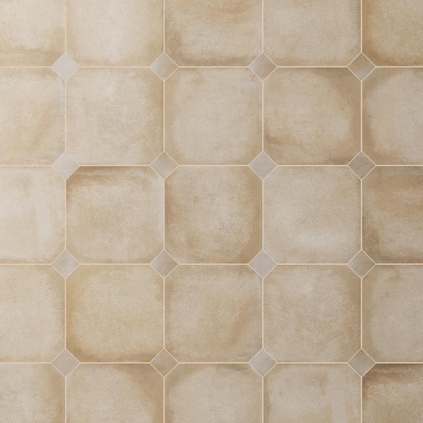 Merola Tile Laverton Octagon Beige with Taco Arena 8 in. x 8 in ...