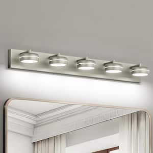 JUSHENG 20 in. 3 Light Chrome LED Vanity Light Bar with IP44 Dimmable ...