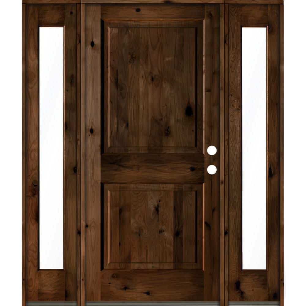 Krosswood Doors 70 in. x 80 in. Knotty Alder Left-Hand/Inswing Clear ...