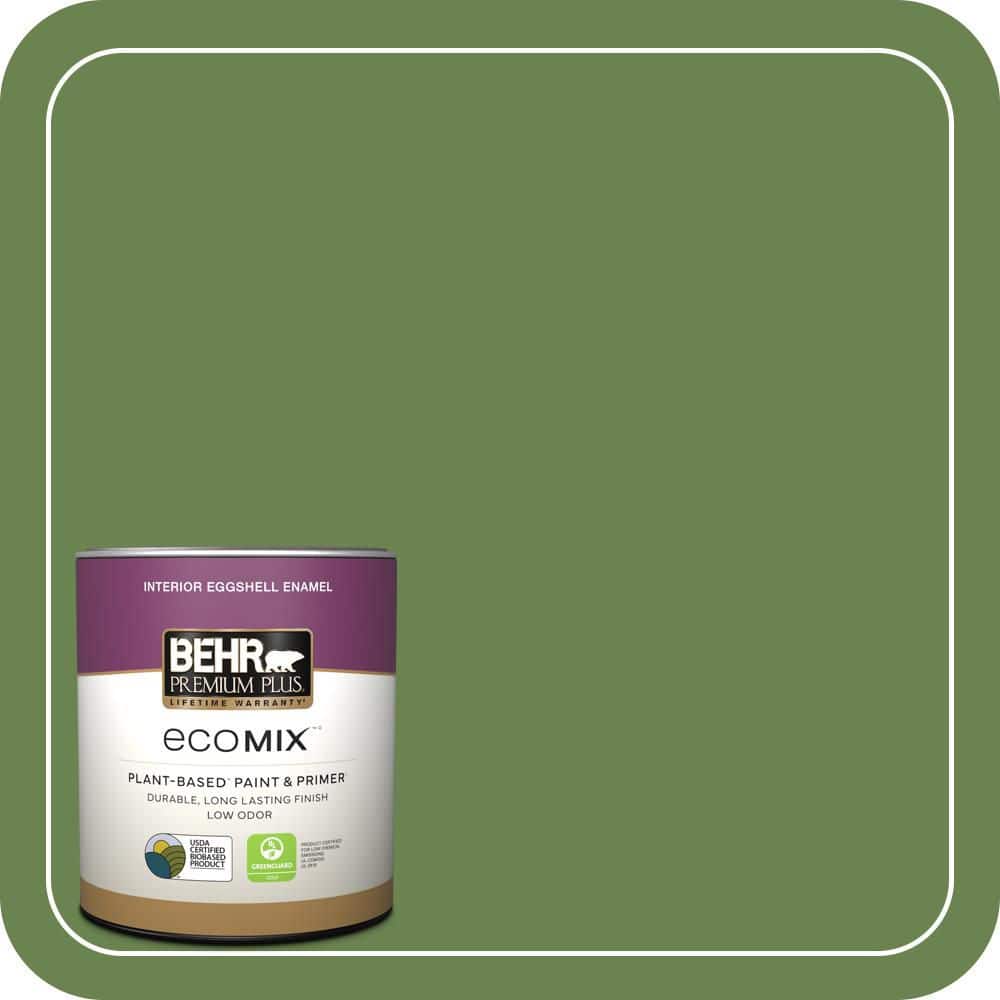 BEHR PREMIUM PLUS 1 qt. #430D-6 Happy Camper Eggshell Enamel EcoMix ...