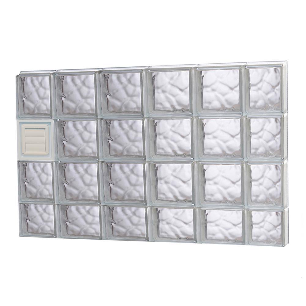 Clearly Secure 42.5 in. x 29 in. x 3.125 in. Frameless Wave Pattern ...