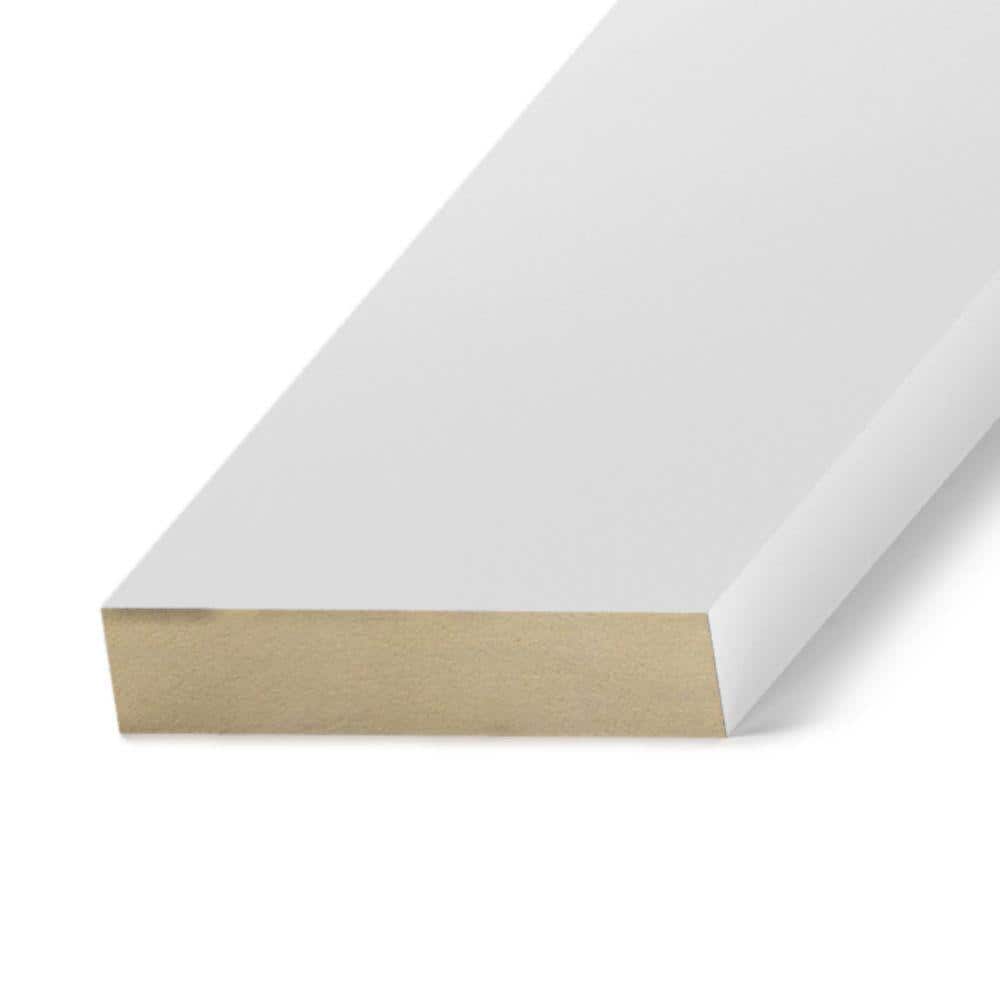 Primed MDF Board (Common: 11/16 in. x 2-1/2 in. x 10 ft.; Actual: 0.669 ...