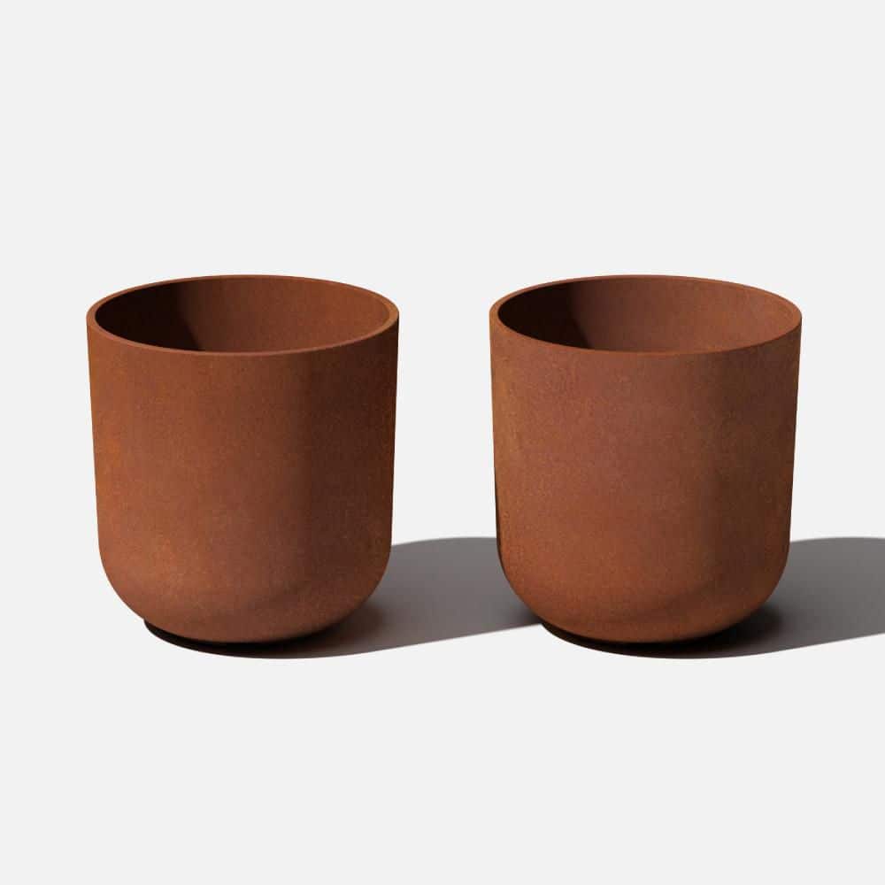 Veradek Patina Kona Medium Rust Plastic Round Planter with Drainage ...