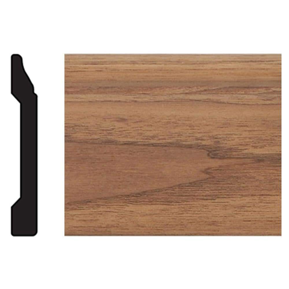 TRIMFINITY 7/16 in. x 3-3/16 in. x 96 in. Polystyrene Dark Oak Base ...