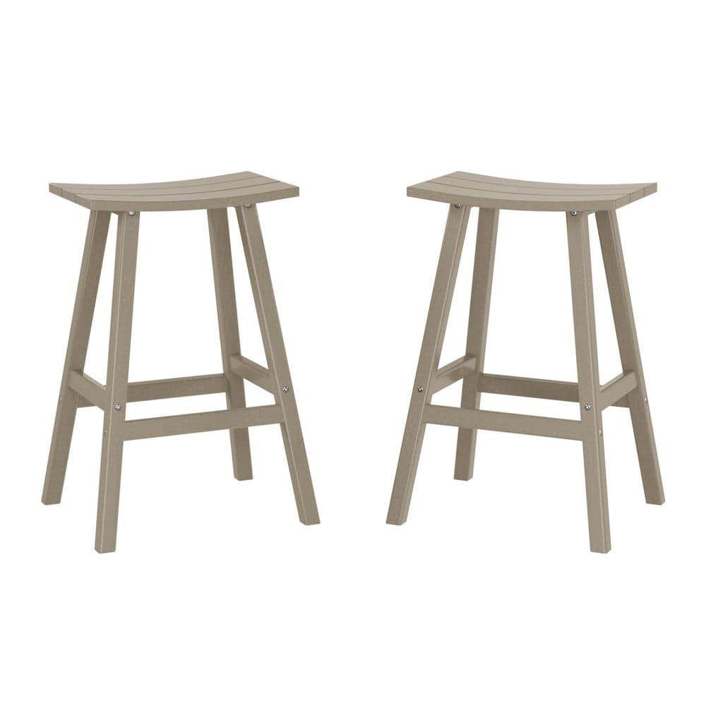 WESTIN OUTDOOR Franklin Weathered Wood 24 in. Poly HDPE Fade Resistant ...