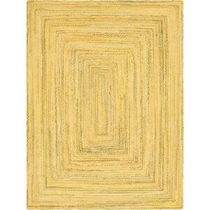 Unique Loom Braided Chindi Gray 8 ft. x 10 ft. Oval Area Rug 3142719