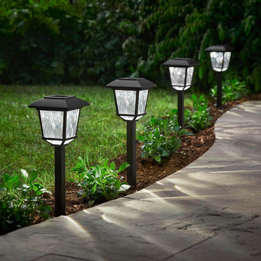 Hampton Bay Terrace Park 10 Lumen Black LED Weather Resistant Outdoor ...