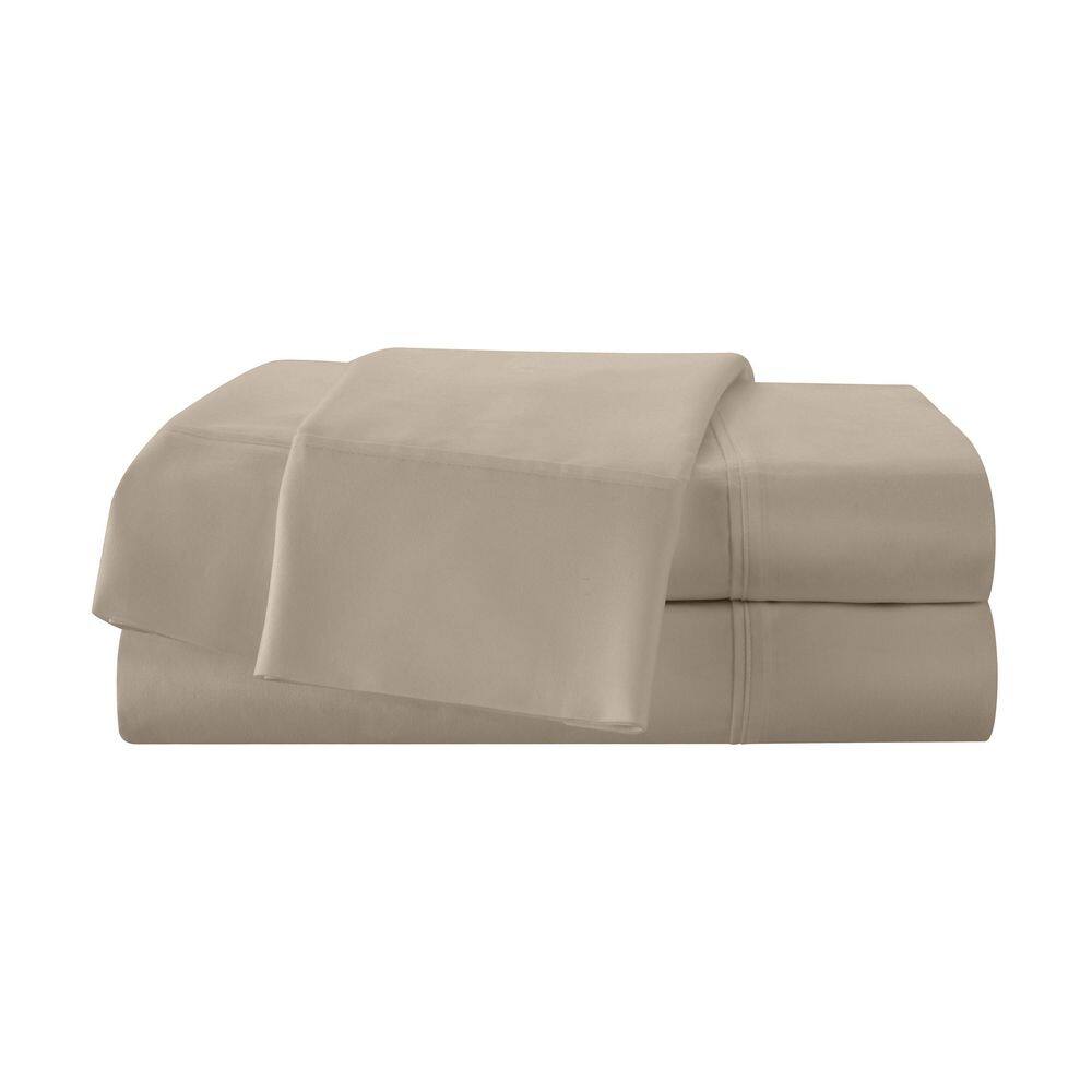 Martex Martex T400 Solid Cotton Sateen Twin XL Tan Sheet Set ...