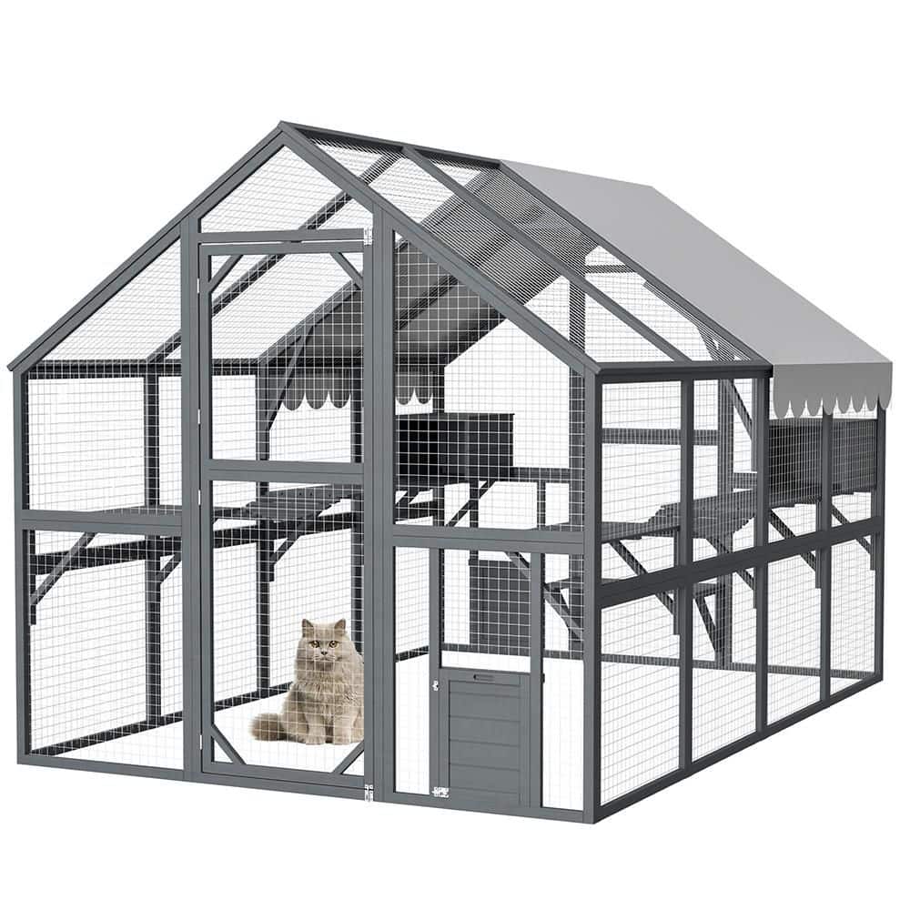 Hohuqeri All-Weather Outdoor Cat Haven, Large Catio Enclosure with ...