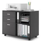 Zeus & Ruta Black File Cabinet with 3-Drawer Mobile Lateral Filing ...