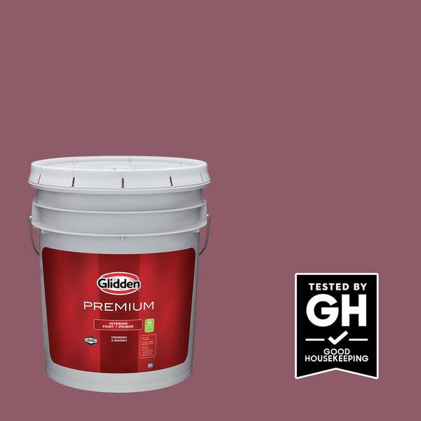 Glidden Premium 5 gal. PPG1049-6 Cabernet Satin Interior Paint PPG1049 ...