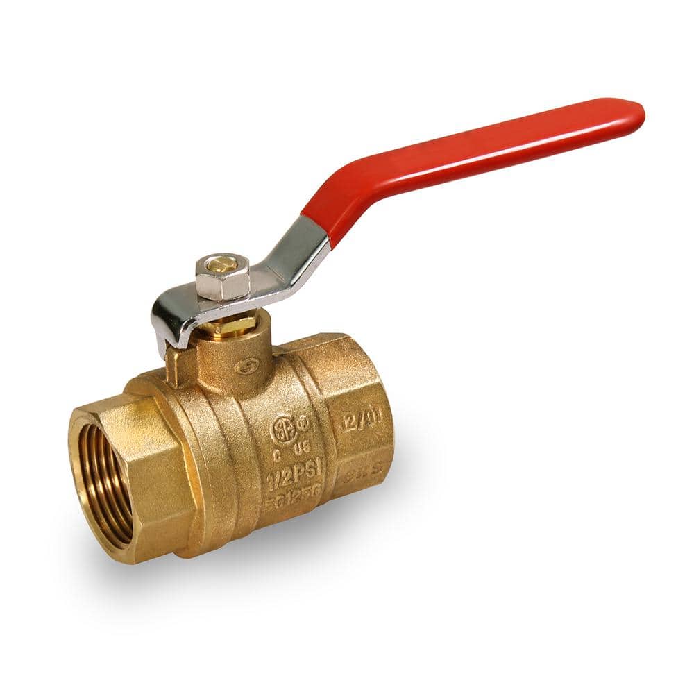 PLUMBFLEX Premium Brass Gas Ball Valve, with 3/4 in. FIP Connections ...
