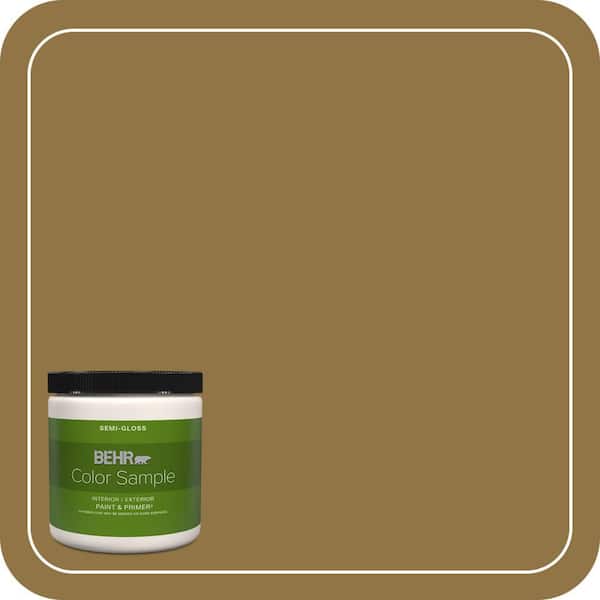BEHR PREMIUM PLUS 8 oz. #350D-7 Cattail Brown Semi-Gloss Interior ...