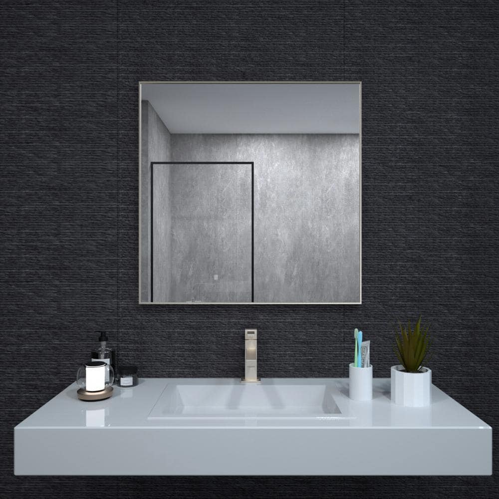 niveal Aura 30 in. W x 30 in. H Rectangular Framed Wall Bathroom Vanity ...