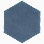 Merola Tile Palm Hex Blue 6 in. x 7 in. Porcelain Floor and Wall Tile ...