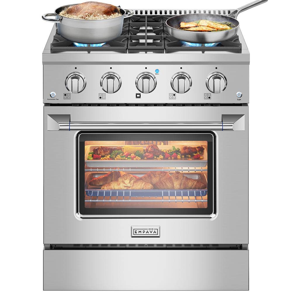 Empava 30 in. 4.2 cu. ft. Single Oven Gas Range with 4 Sealed Ultra ...