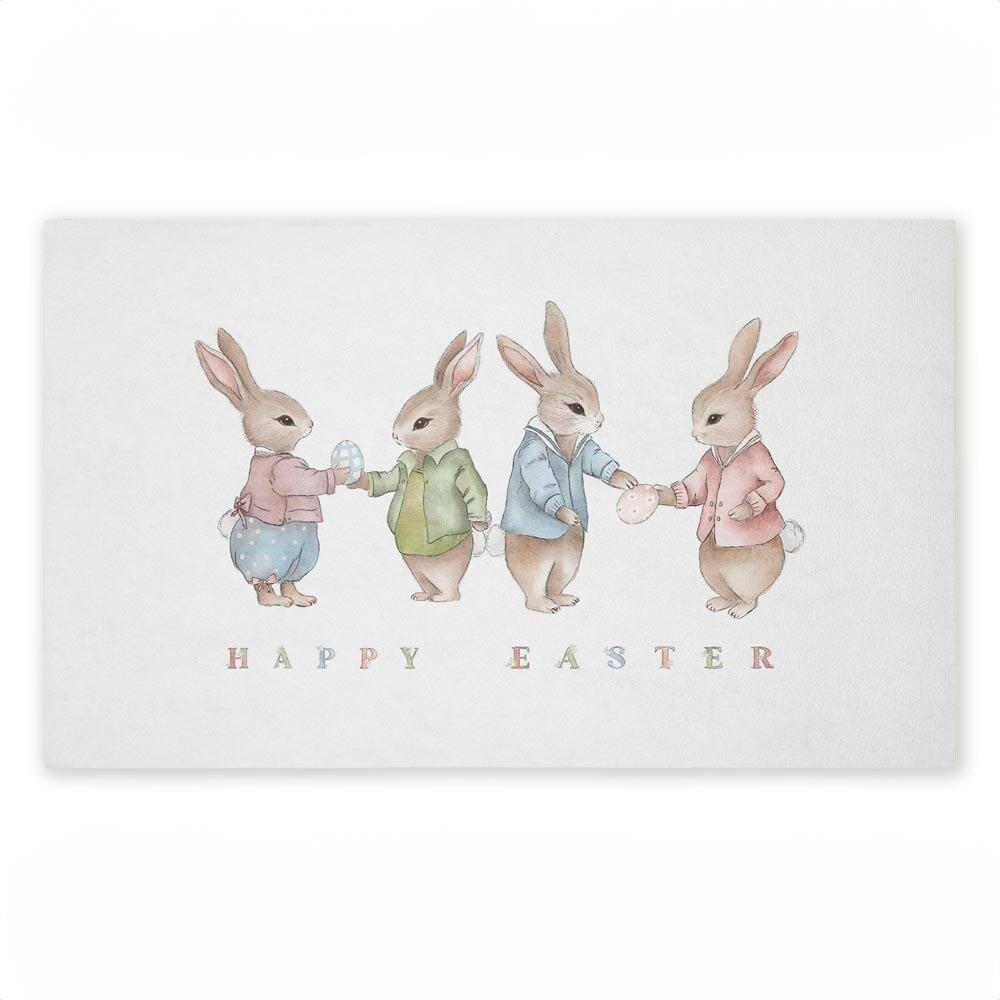 Stupell Industries Minimal Happy Easter Bunnies Multi-Colored 18 in. x ...