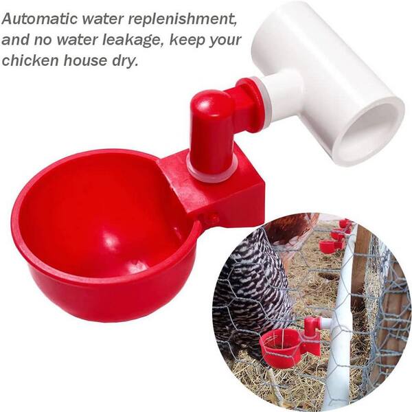 KIWDZFU Automatic Chicken Water Cups Kit with Tee for PVC Pipe DIY ...