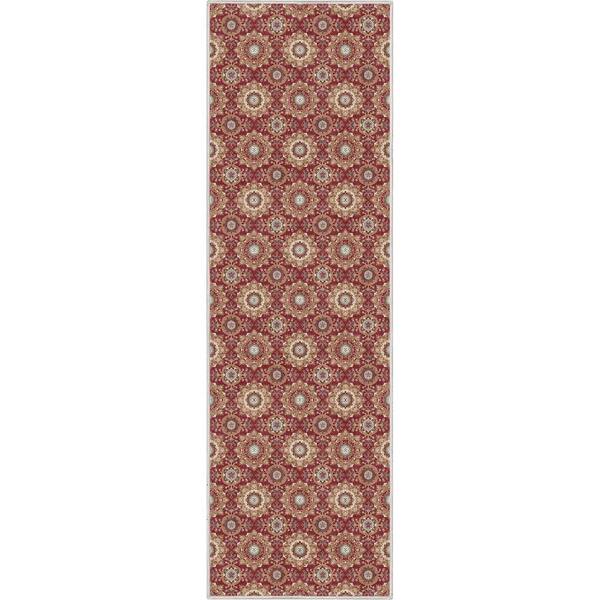 Well Woven Red 2 ft. 3 in. x 7 ft. 3 in. Runner Flat-Weave Kings Court ...
