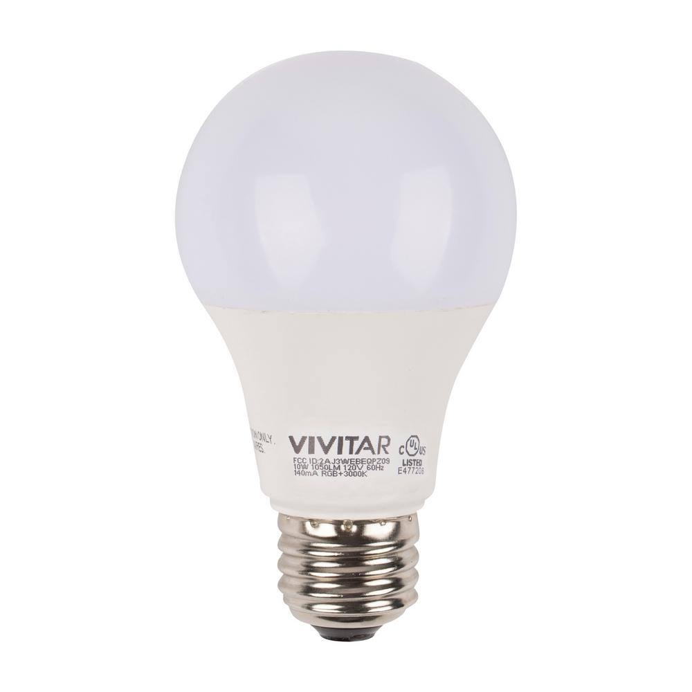 Vivitar 75W Equivalent 1050-Lumen Wi-Fi Smart Multi Colored LED Light ...