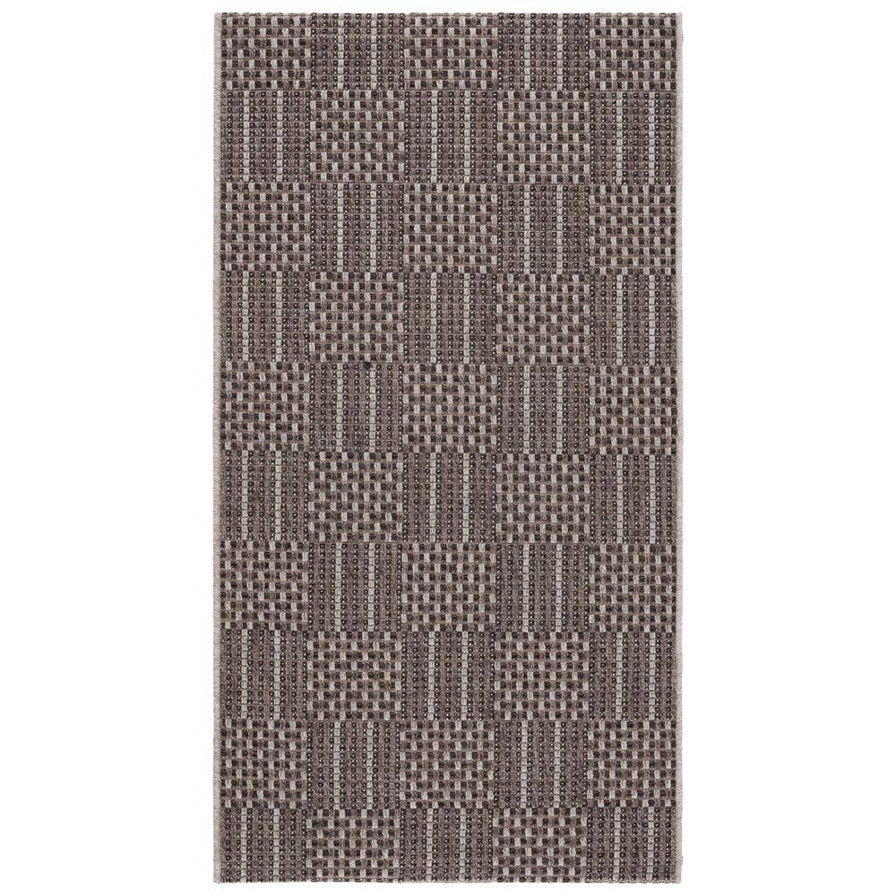 SAFAVIEH Sisal All-Weather Black/Gray 4 ft. x 6 ft. Striped Geometric ...
