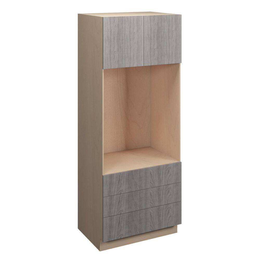 Kunal Kitchens Saratoga Slab 30 in. W x 84 in. H x 24 in. D in Greywood ...