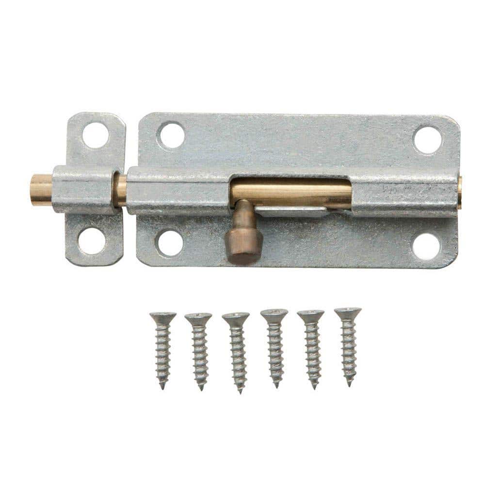 Everbilt 4 in. Galvanized Barrel Bolt 24544 - The Home Depot
