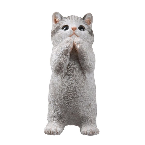 HI-LINE GIFT LTD 7 in. H Cat Kitten Statue Praying-Gray 87699-02 - The ...