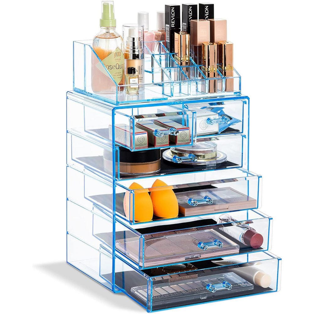 Blue Brilliance 9.5 in. x 14.2 in. Acrylic Plastic Decorative Box (Set ...