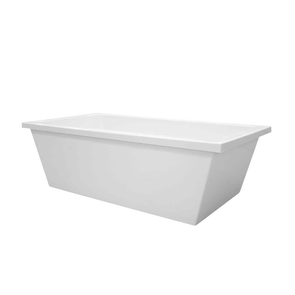 Hydro Systems Brighton 66 in. Acrylic Flatbottom Bathtub in White ...