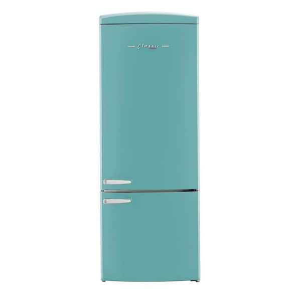UNIQUE Classic Retro 28 in. 16.7 cu. ft. Frost Free Bottom Freezer ...