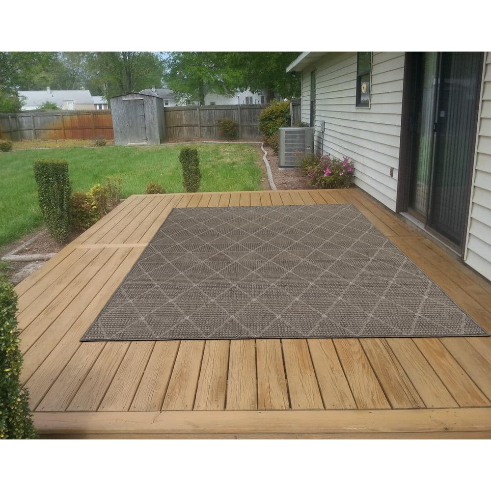 Ottomanson Jardin Collection Diamond Trellis Design 5x7 Non Shedding ...