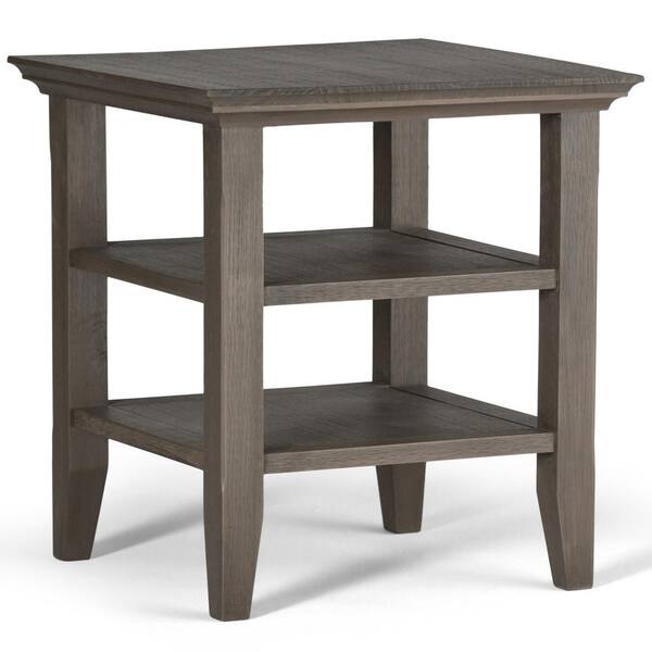Simpli Home Acadian Solid Wood 19 in. Wide Square Transitional End ...