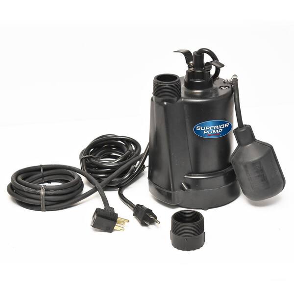 Superior Pump 1/2 Hp Superior Pump 1/4 HP Submersible Sump Pump - 1800 ...